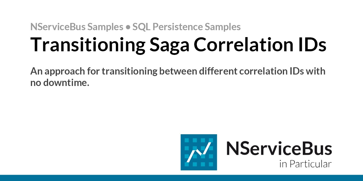 Transitioning Saga Correlation IDs • Sql Persistence Samples • Particular Docs
